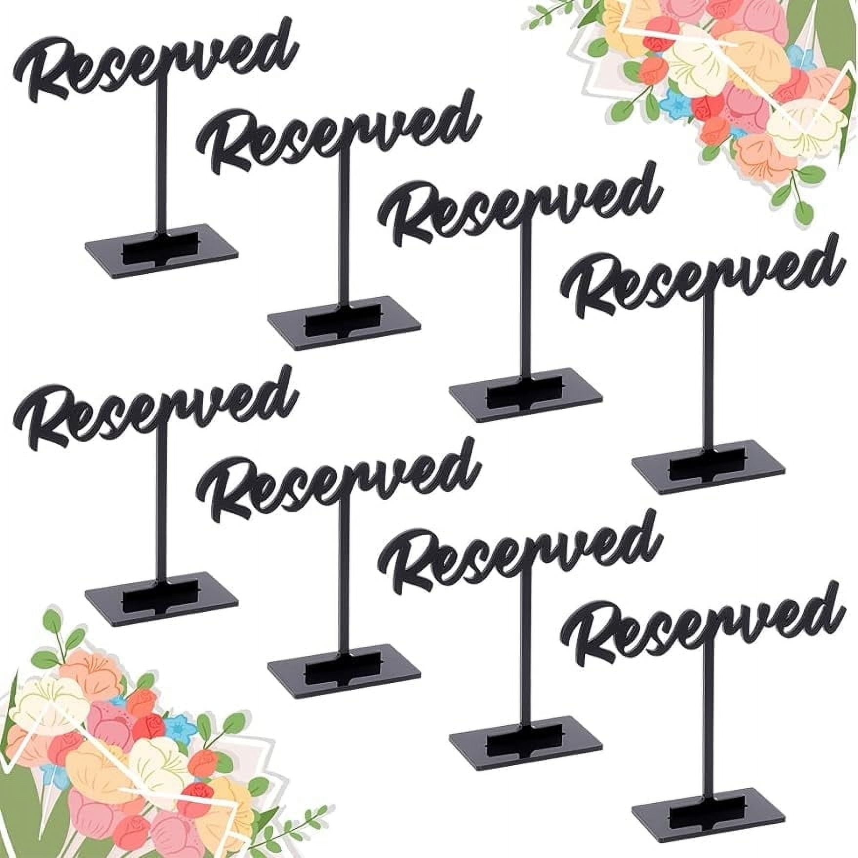 8 Packs Acrylic Reserved Table Sign Black Wedding Reserved Seating ...