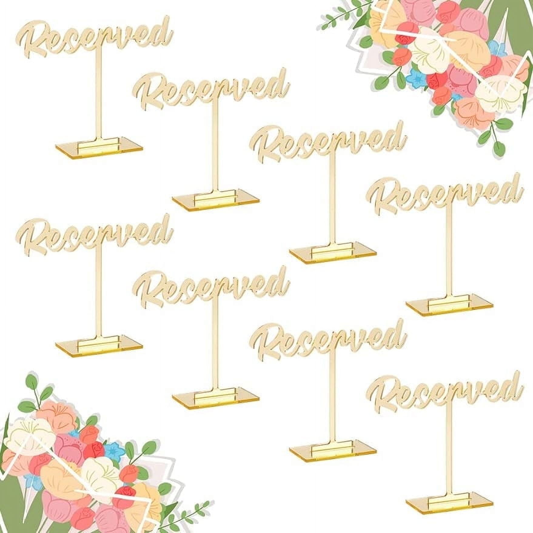 8 Packs Acrylic Reserved Table Sign Golden Wedding Reserved Seating ...