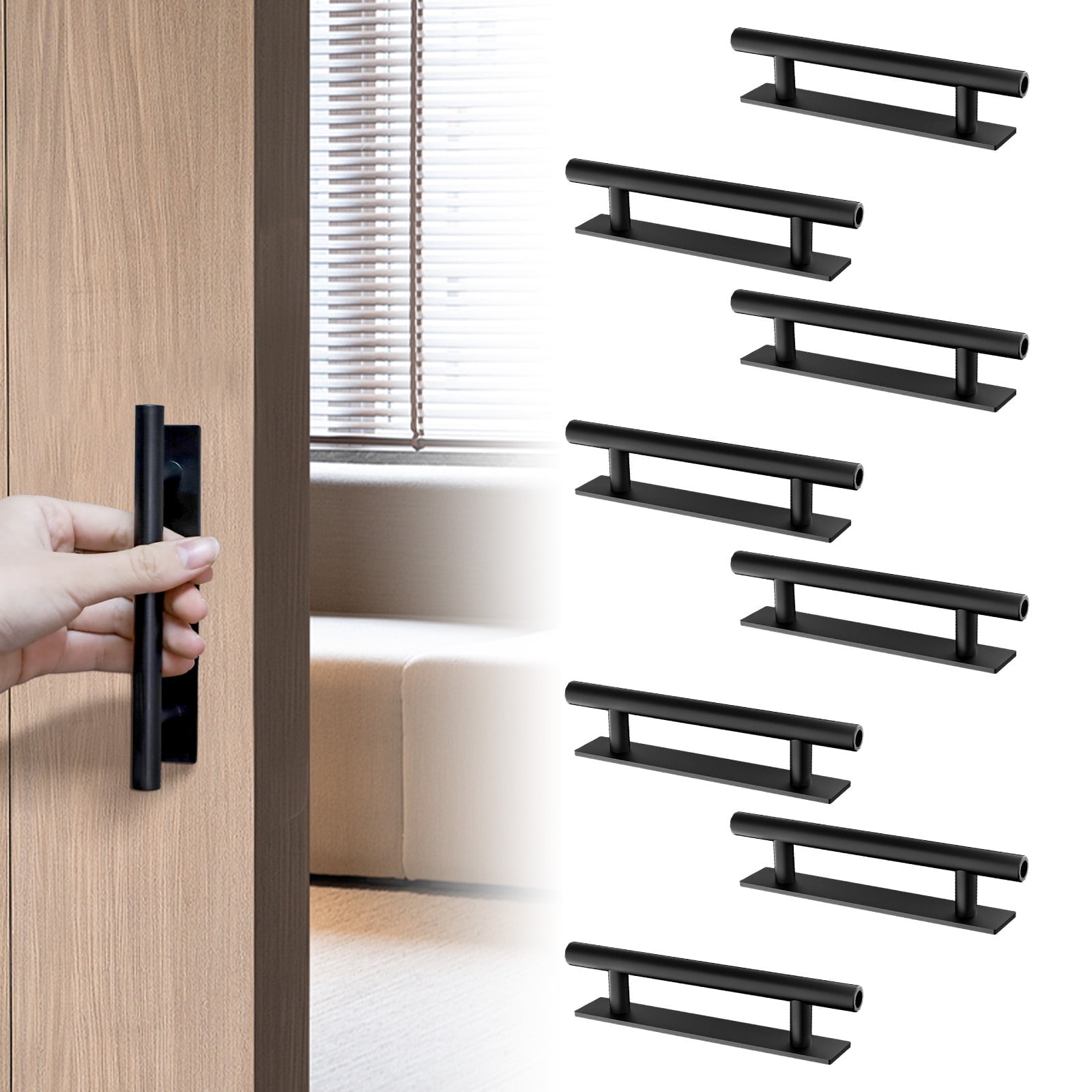 8 Packs Adhesive Cabinet Handles Self Stick Drawer, ABS Plastic Peel ...