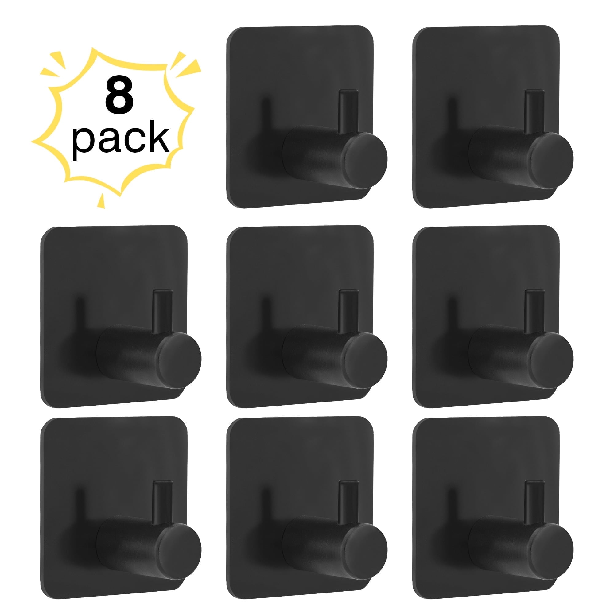 8 Packs Adhesive Hooks for Hanging, Kitchen Wall Adhesive Hooks, Heavy ...