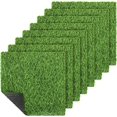 8 Packs Artificial Grass Mat 12 x 12 Inch Squares Fake Grass Mat ...
