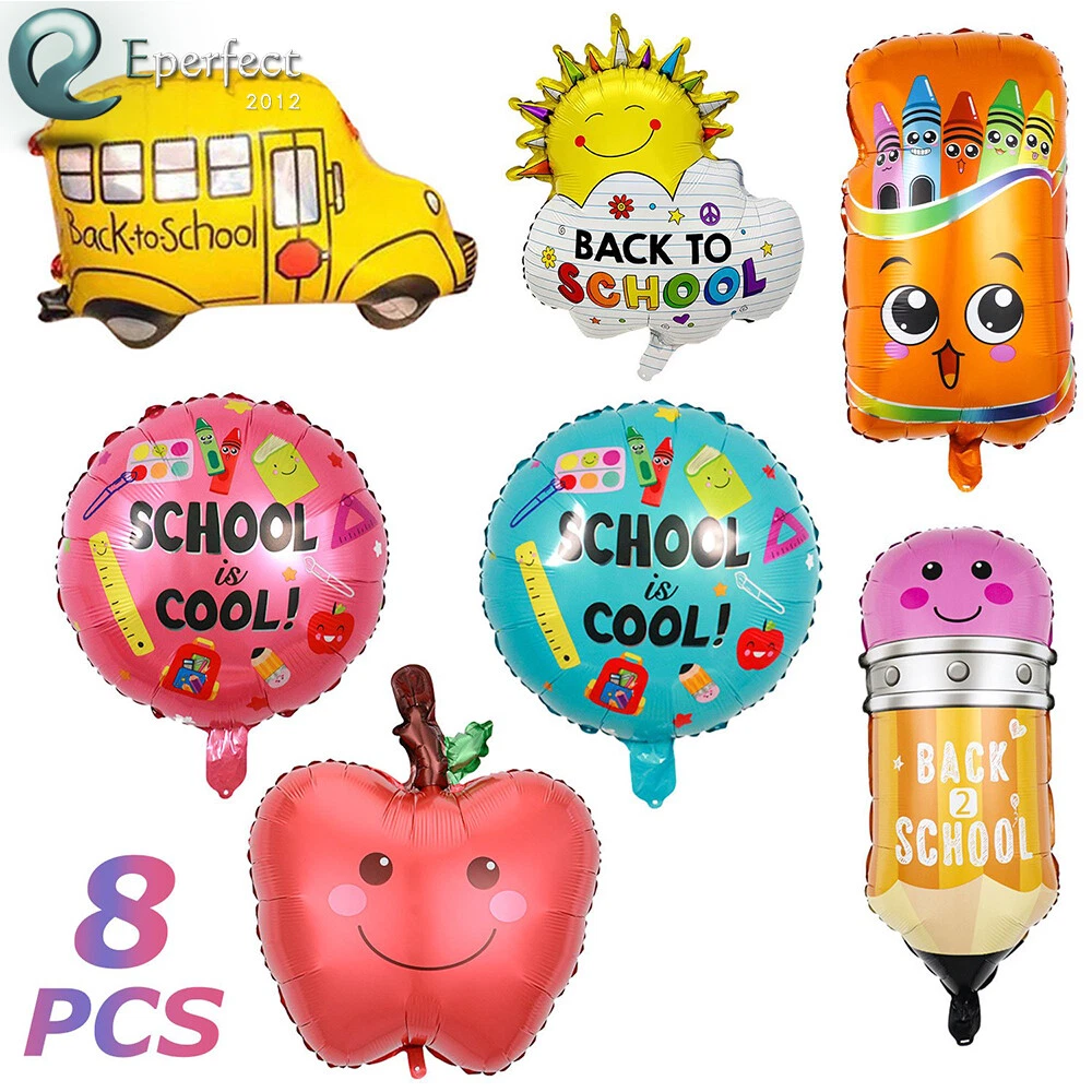 8 Packs Back To School Foil Balloons For Kindergarten First Day Party ...