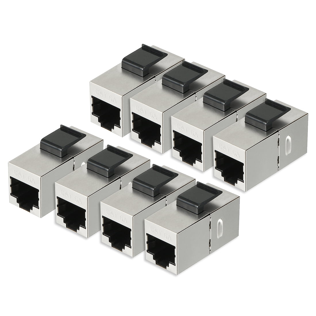 8 Packs CAT 6a Jacks, RJ45 Couplers Female to Female Straight Shielded ...