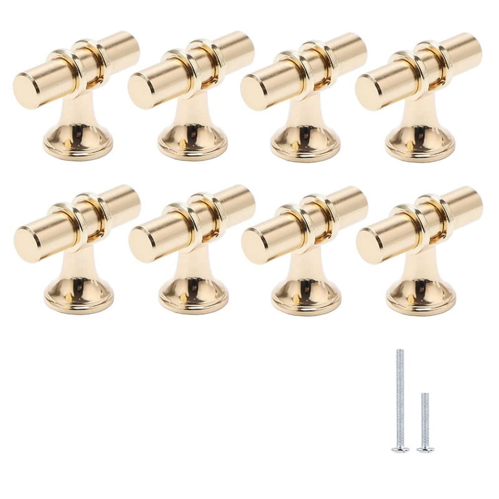 8 Packs Champagne Gold Cabinet Knobs Drawer Knobs Euro T Bar Knobs ...