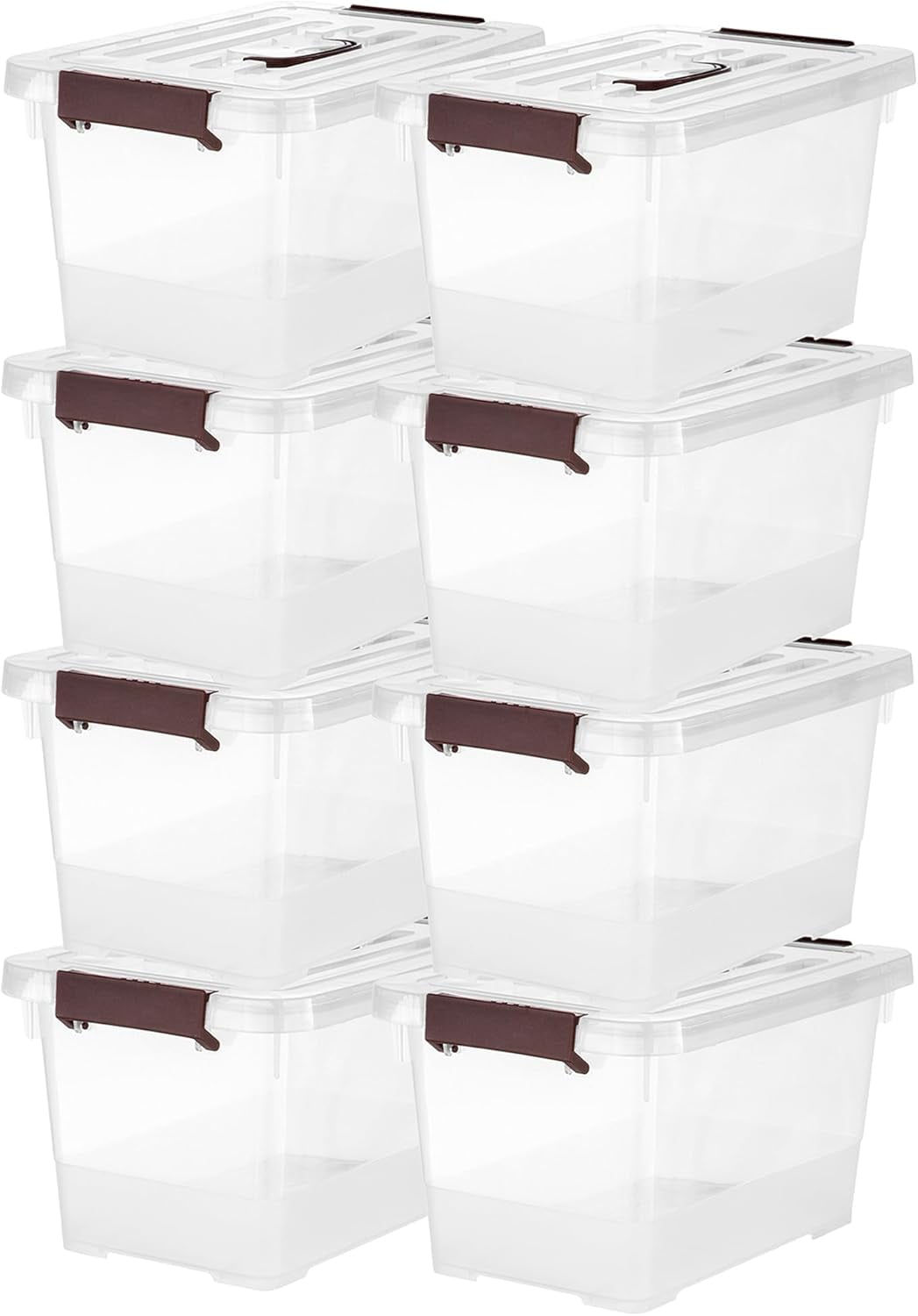 8 Packs Clear Plastic Storage Bins with Lids/Handle, 7 Quart Storage ...