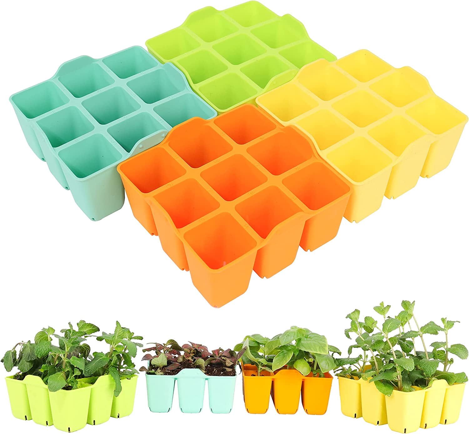 8 Packs Colorful Seedling Starter Trays, Silicone Seed Starter Trays ...