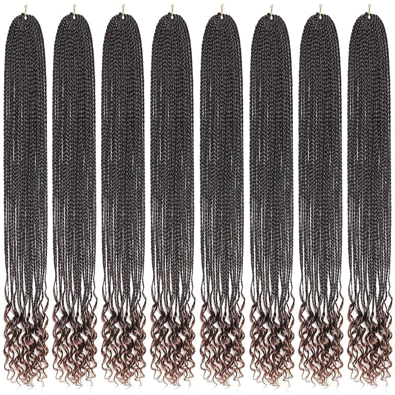 8 Packs Crochet Braids Box Braids Crochet Hair with Curly Ends 30 Inch ...
