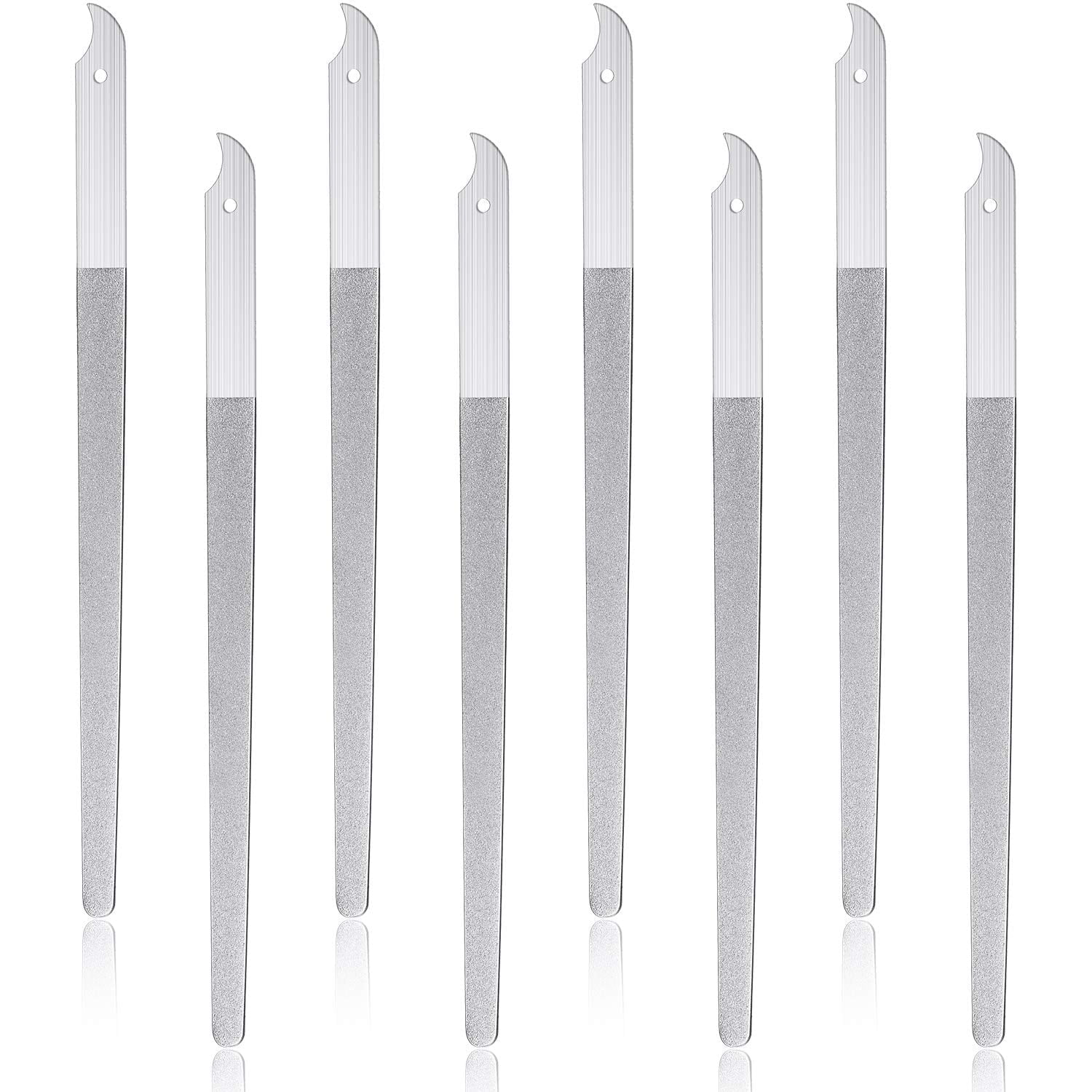 8 Packs Diamond Nail File Stainless Steel Double Sided Nail File Metal ...