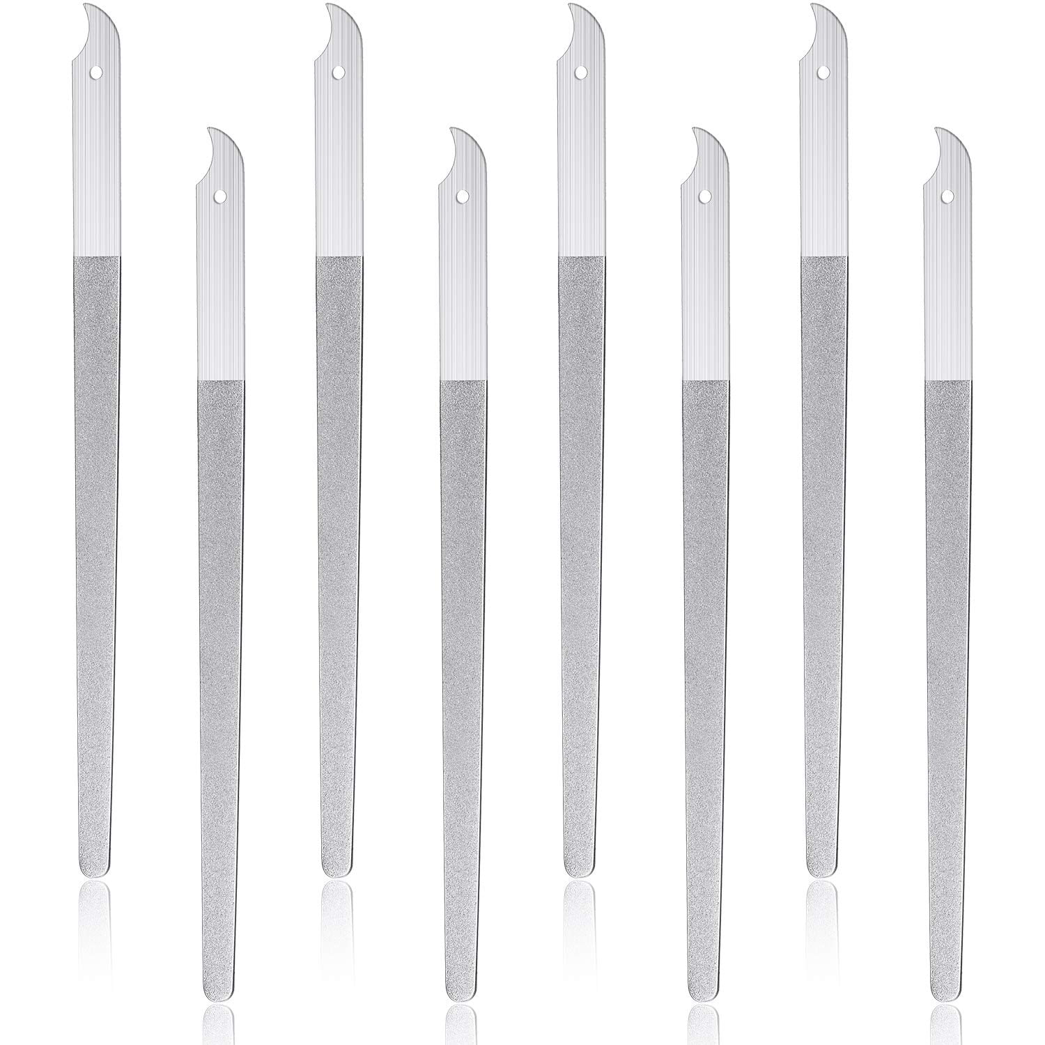 8 Packs Diamond Nail File Stainless Steel Double Sided Nail File Metal ...