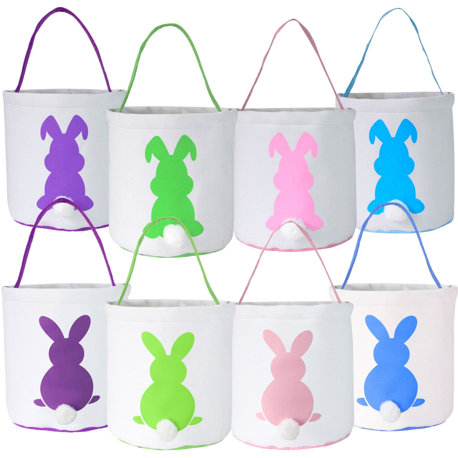 8 Packs of Easter Bunny Bags, Easter Bunny Baskets Rabbit Ears Design ...