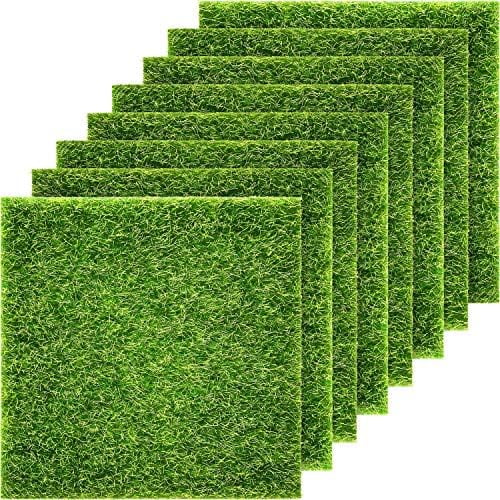 8 Packs Fake Grass for Crafts Diorama Grass Garden Artificial Moss ...