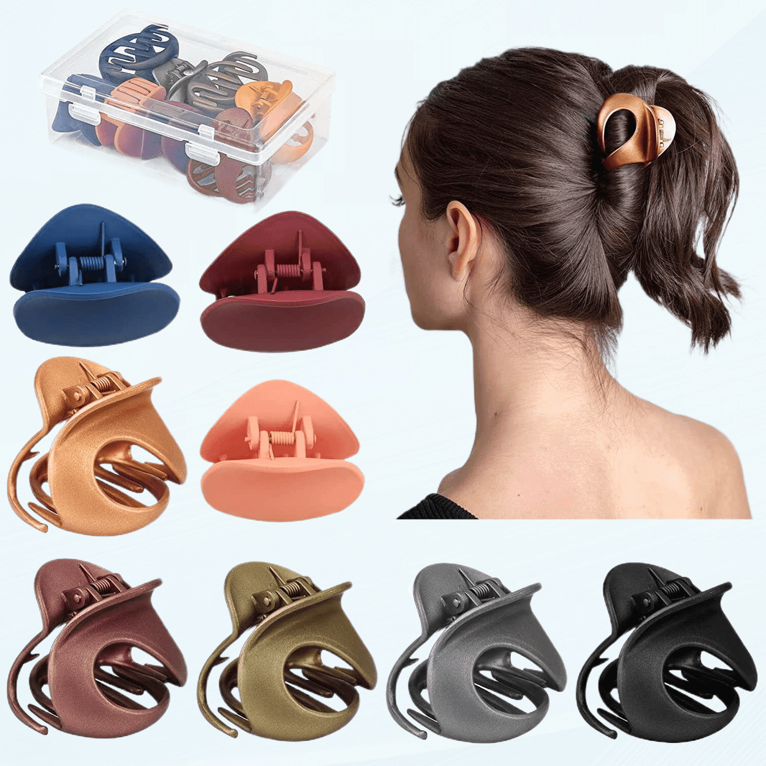 8 Packs Hair Claw Clips Large and Medium Size Hair Clip for Women Girls ...