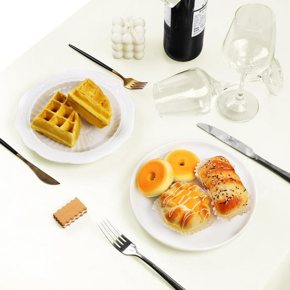 8 Packs Ivory Satin Tablecloth 102 x 58 Inch Overlay Satin Table Cover ...