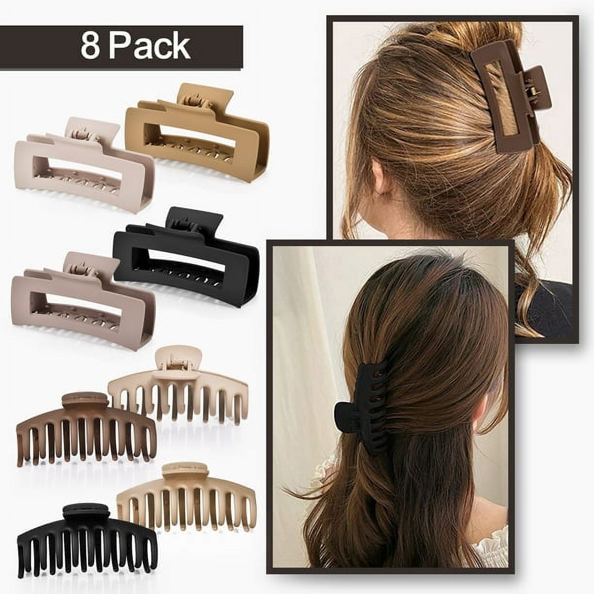 8 Packs Large Hair Claw Clips for Women,4.3 Inch Large Hair Claw Clips ...