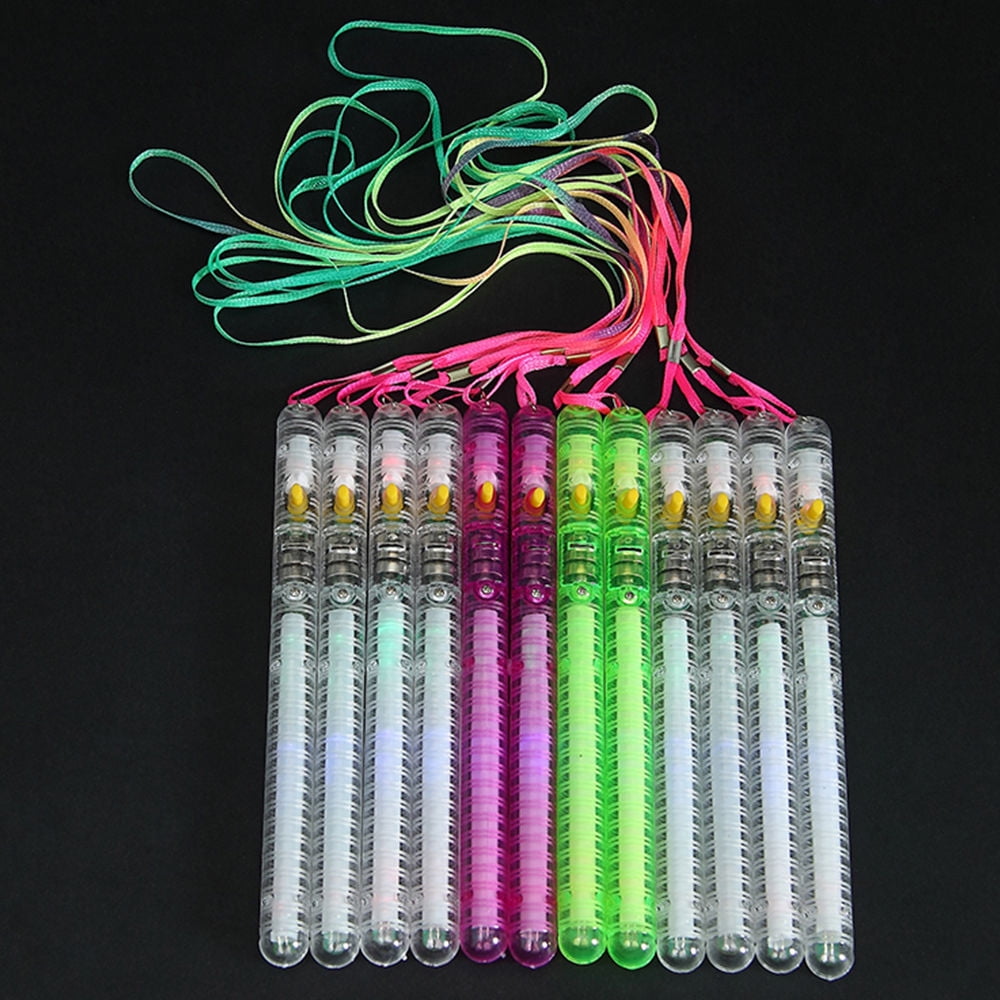8 Packs Light-Up Acrylic Sticks LED Rally Rave Tube Glow Baton Wand ...