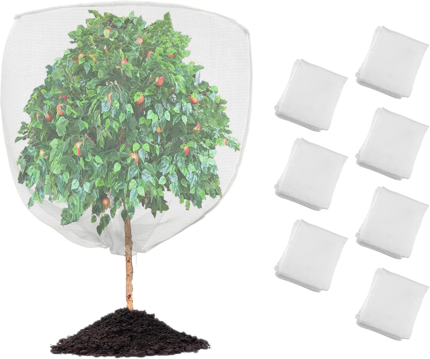 8 Packs Plant Netting with Drawstring Protect Garden Blueberry Bushes ...