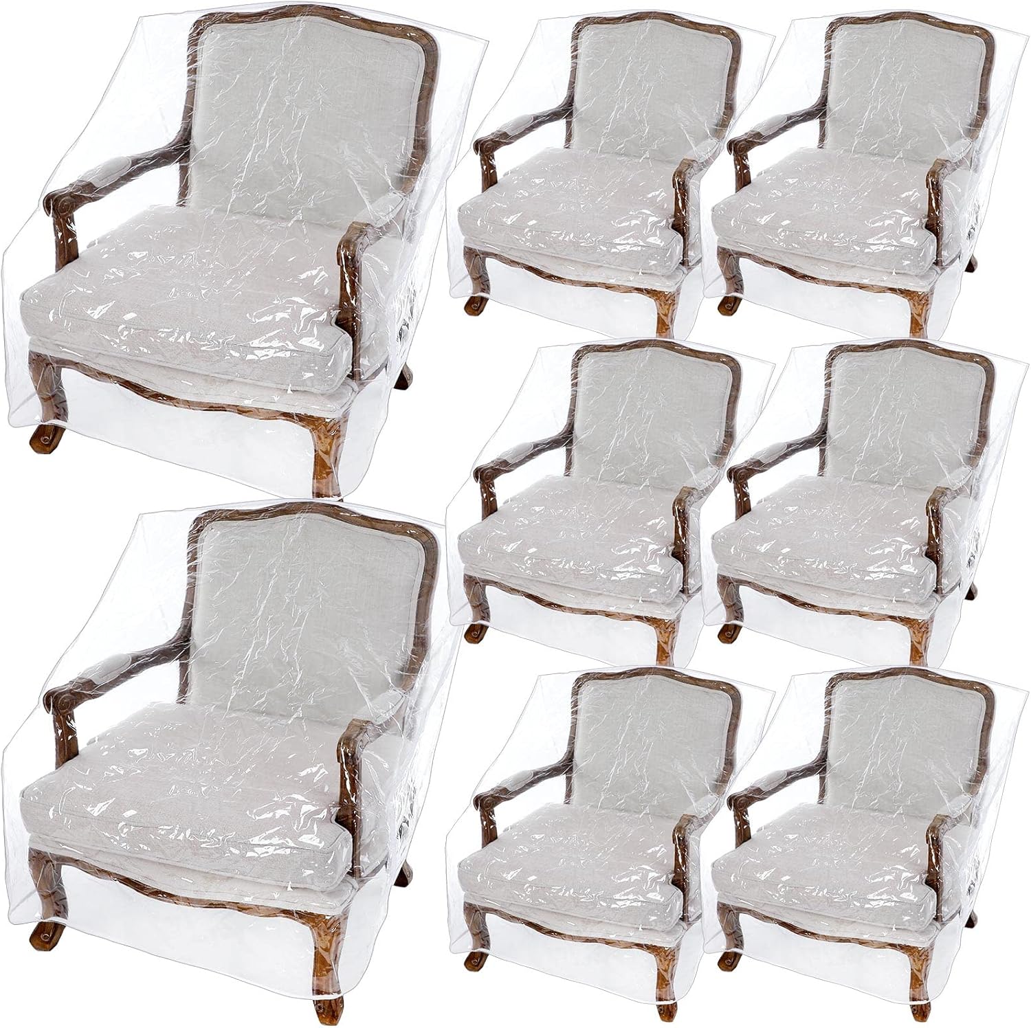 8 Packs Plastic Patio Chair Cover Outdoor Furniture Waterproof Dust Proof Dining Sturdy Couch ...