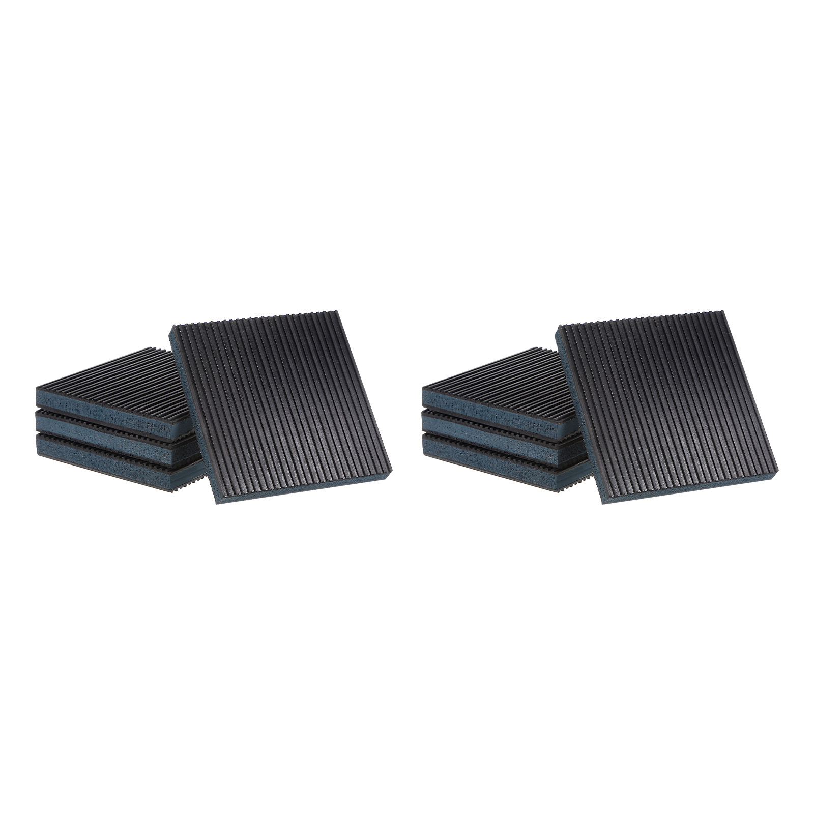 8 Packs Ribbed Anti-Vibration Isolation Rubber Pads 6" Length x 7/8 ...