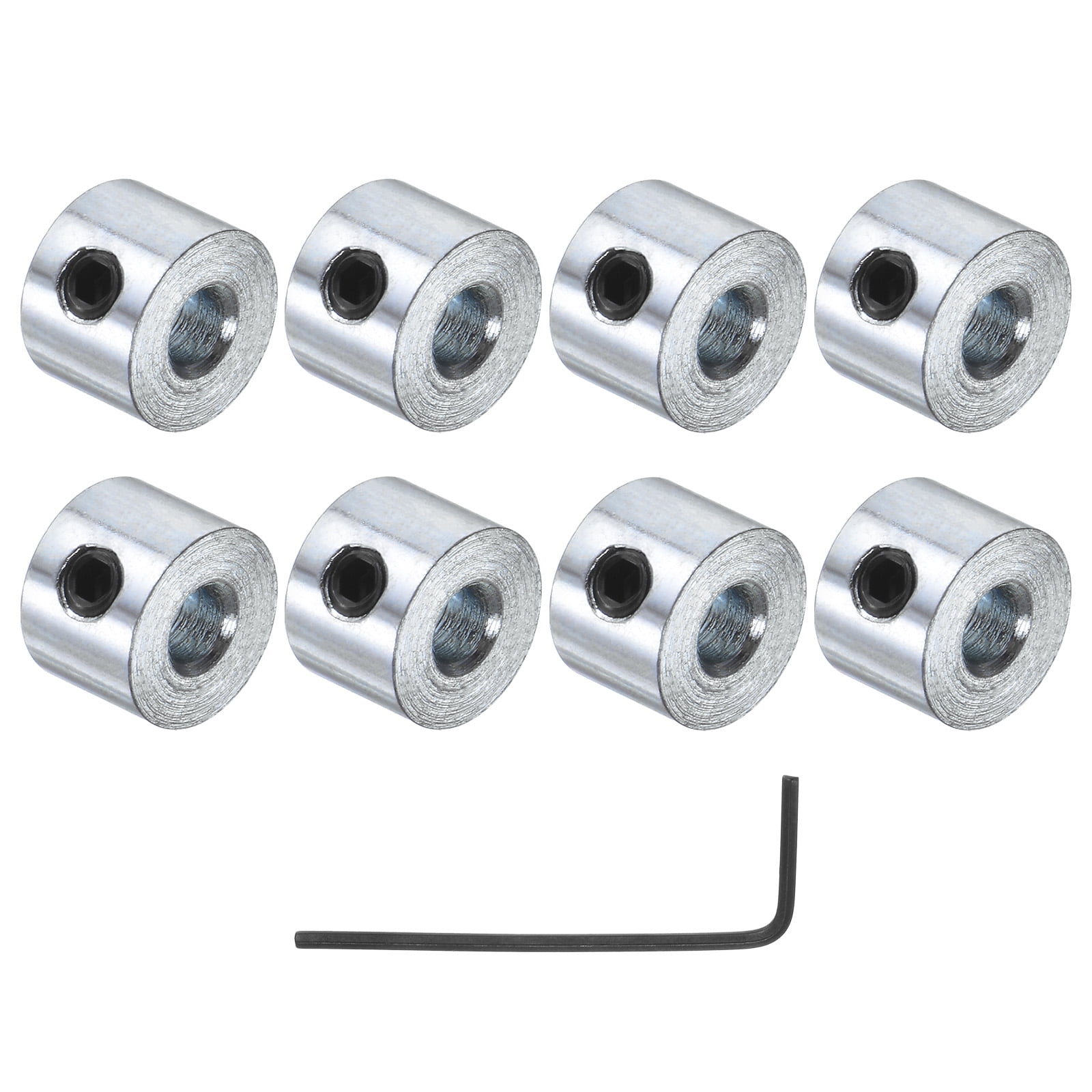 8 Packs Set Screw Shaft Collars 1/8" Bore Zinc Plated Steel Shaft Collars, 3/8" OD, 1/4" Width ...