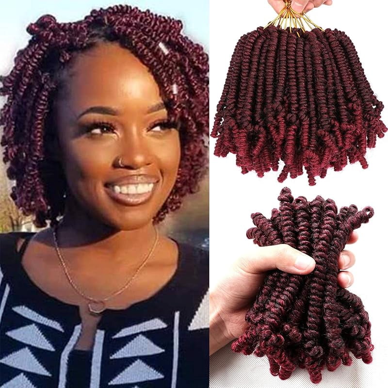 8 Packs Short Bob Spring Twist Crochet Hair for Kids 6 Inch Pretwisted ...