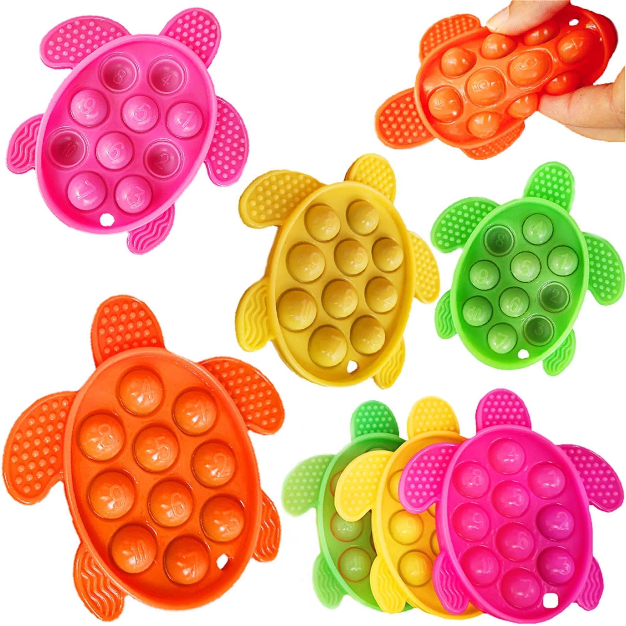 8 Packs Silicone Ocean Sea Turtle Teething Fidgets Pop for kids,Infants ...