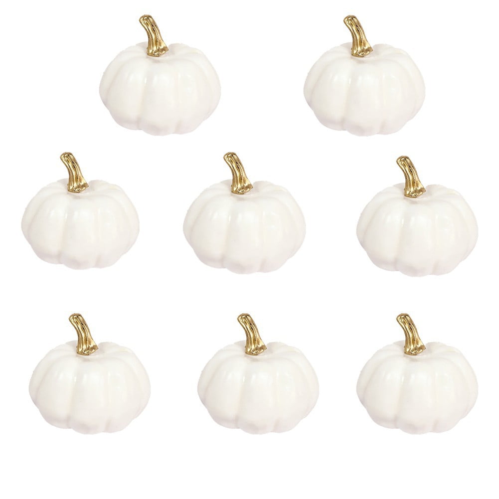 8 Packs Small Artificial Lifelike Pumpkin Set DIY Fall Harvest Mini ...