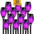 8 Packs Solar Outdoor Flame Torch Lamps, Flickering Dancing Light IP65 ...