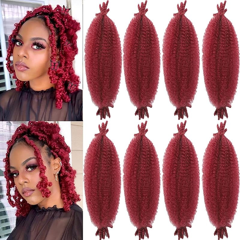 8 Packs Springy Afro Twist Hair Pre-Separated Kinky Marley Twist ...