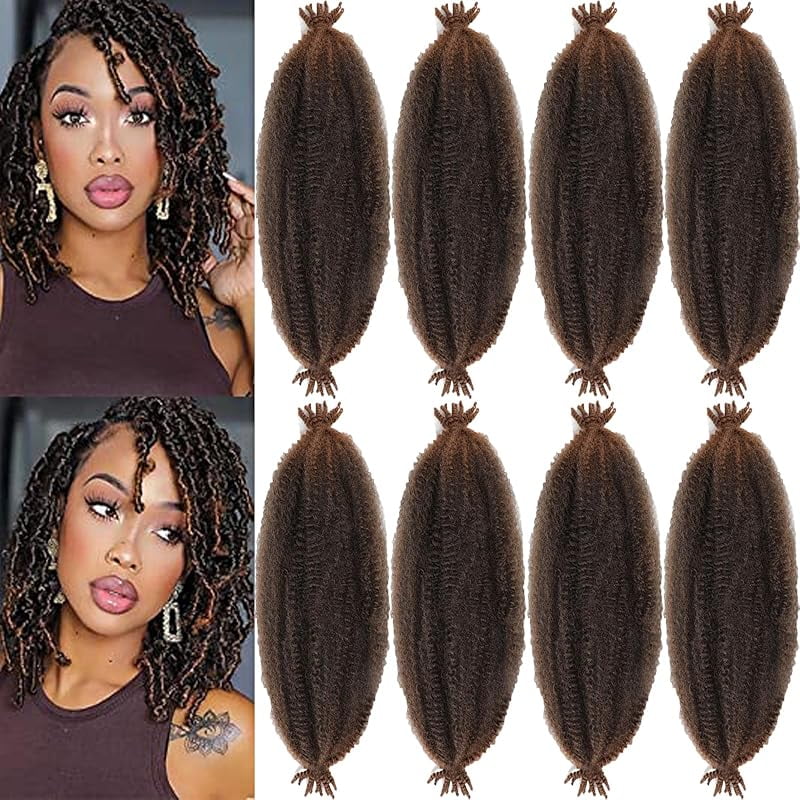 8 Packs Springy Afro Twist Hair Pre-Separated Kinky Marley Twist ...