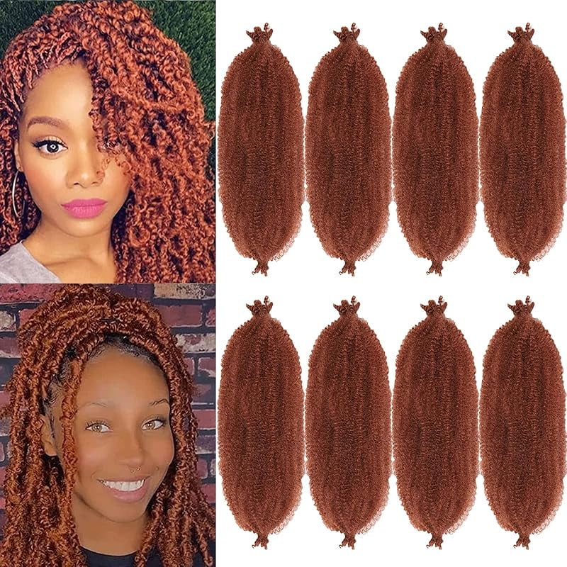 8 Packs Springy Afro Twist Hair Pre-Separated Kinky Marley Twist ...