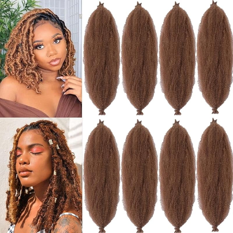 8 Packs Springy Afro Twist Hair Pre-Separated Kinky Marley Twist ...