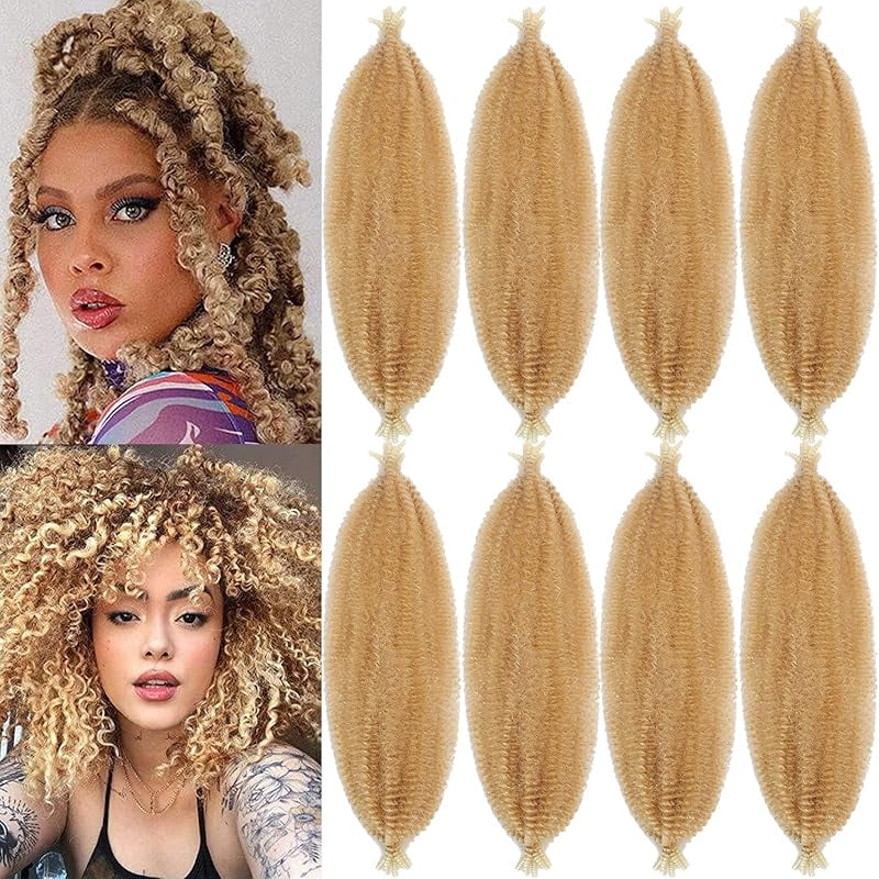 8 Packs Springy Afro Twist Hair Pre-Separated Kinky Marley Twist ...