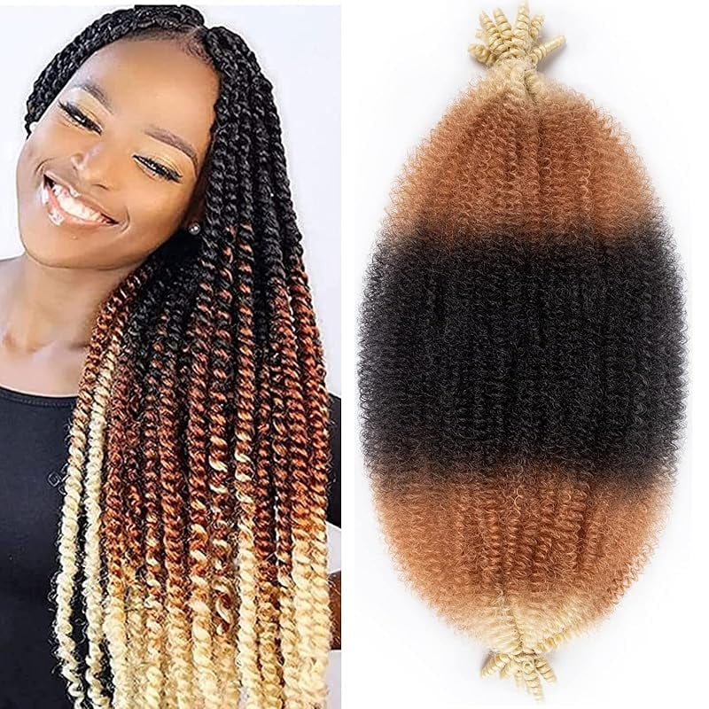 8 Packs Springy Afro Twist Hair Pre-Separated Kinky Marley Twist ...