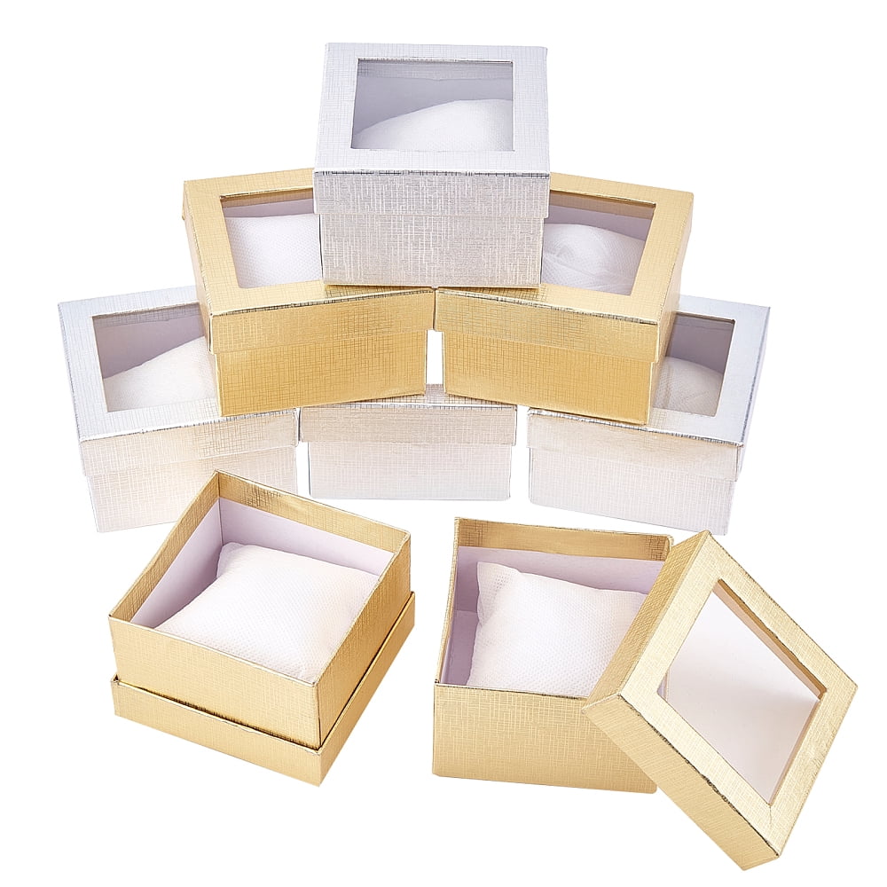 8 Packs Square Paper Gift Box for Watch 3.5"x3.5"x2.36" Bracelet Watch ...