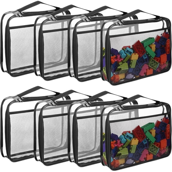8 Packs Toy Storage Bags with Zipper, Clear PVC Organizing Bags ...
