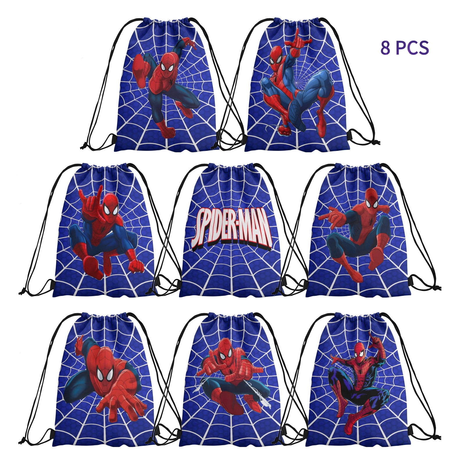 8 Packs spider Drawstring Bag Drawstring Goodie Favor Bags for Boys and ...