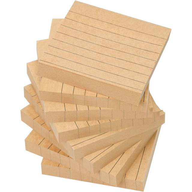 8 Pad Lined Sticky Notes, 3x3 Inch Self-Adhesive Note Pads, 100 Sheets ...
