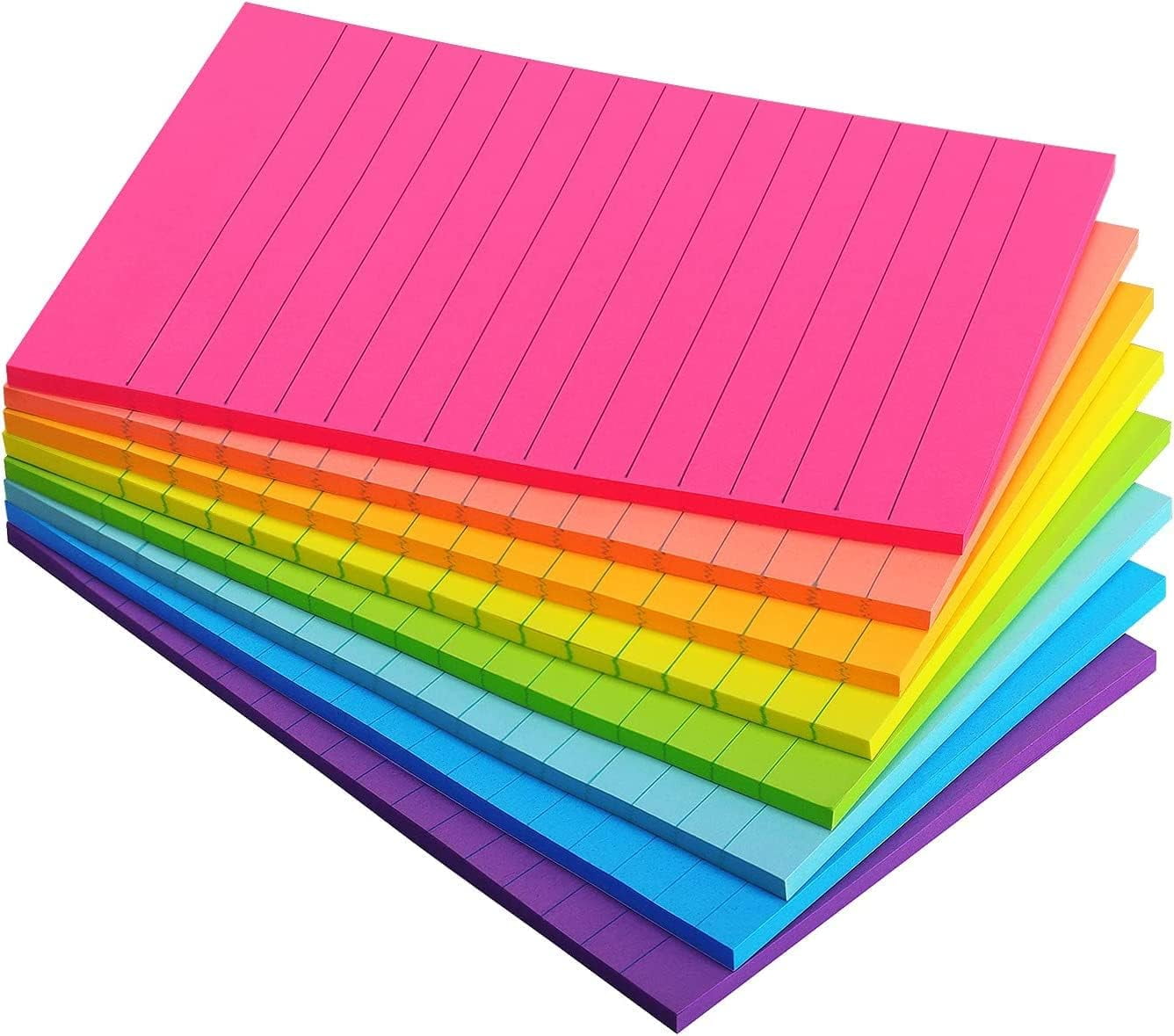 8 Pads Lined Sticky Notes 4x6 Sticky Notes with Lines Self-Stick Note ...