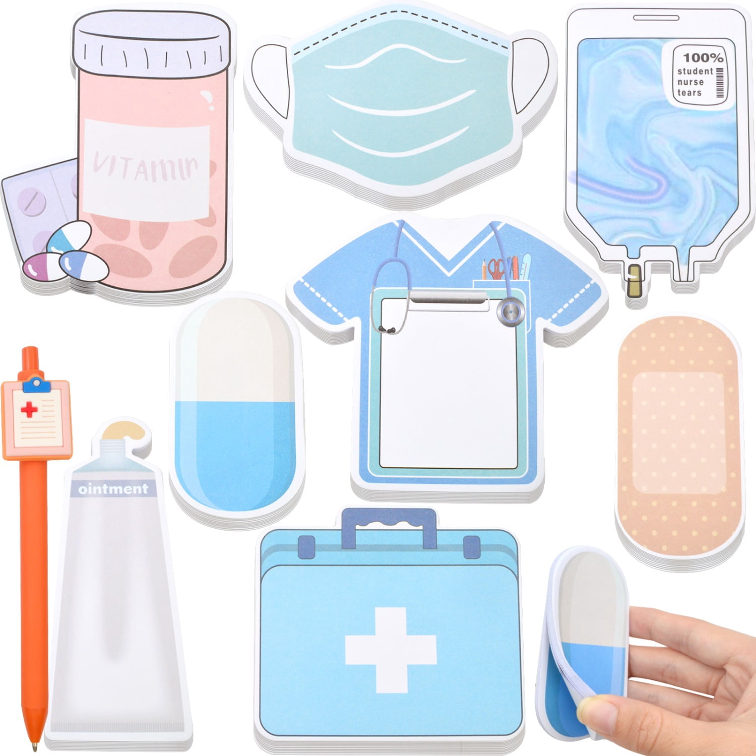 8 Pads Mini Funny Nurse Sticky Notes Nursing Essentials Medical Themed ...