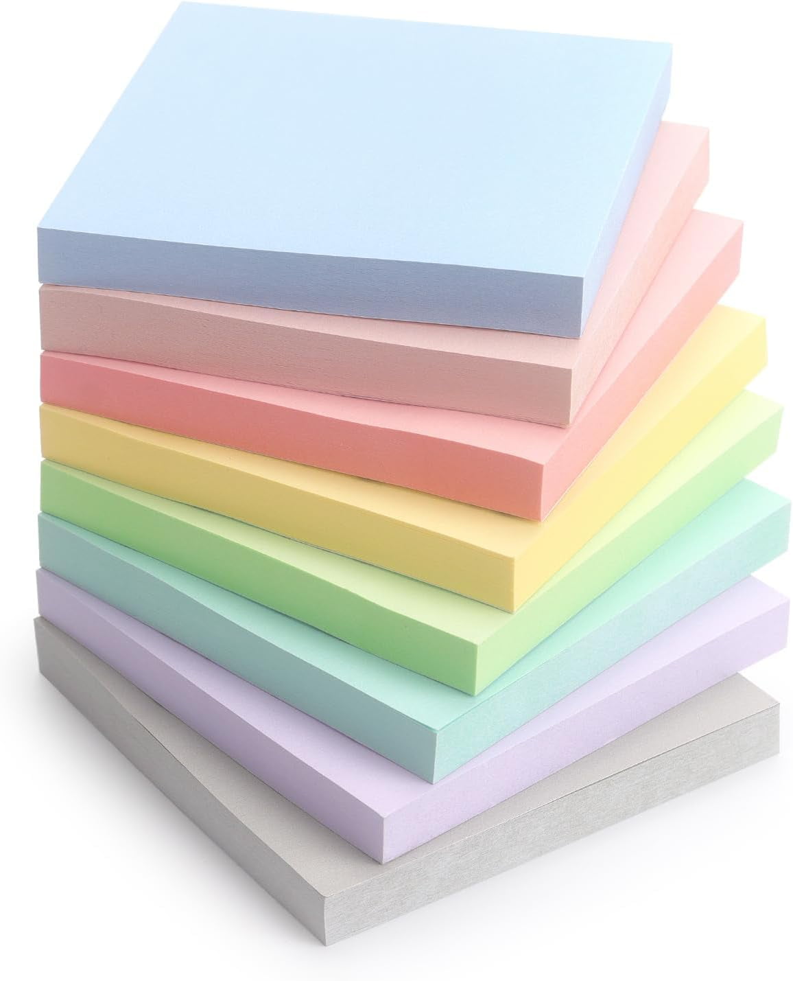 8 Pads Sticky Notes 3x3 Self-Stick Notes 8 Bright Multi Colors Purple ...