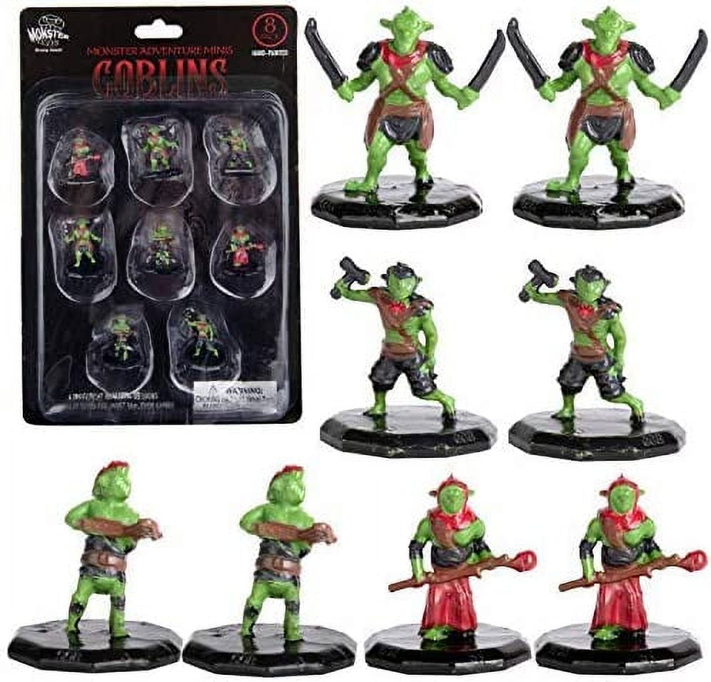 8 Painted Fantasy Goblin Mini Figures- All Unique Designs- 1" Hex-Sized ...