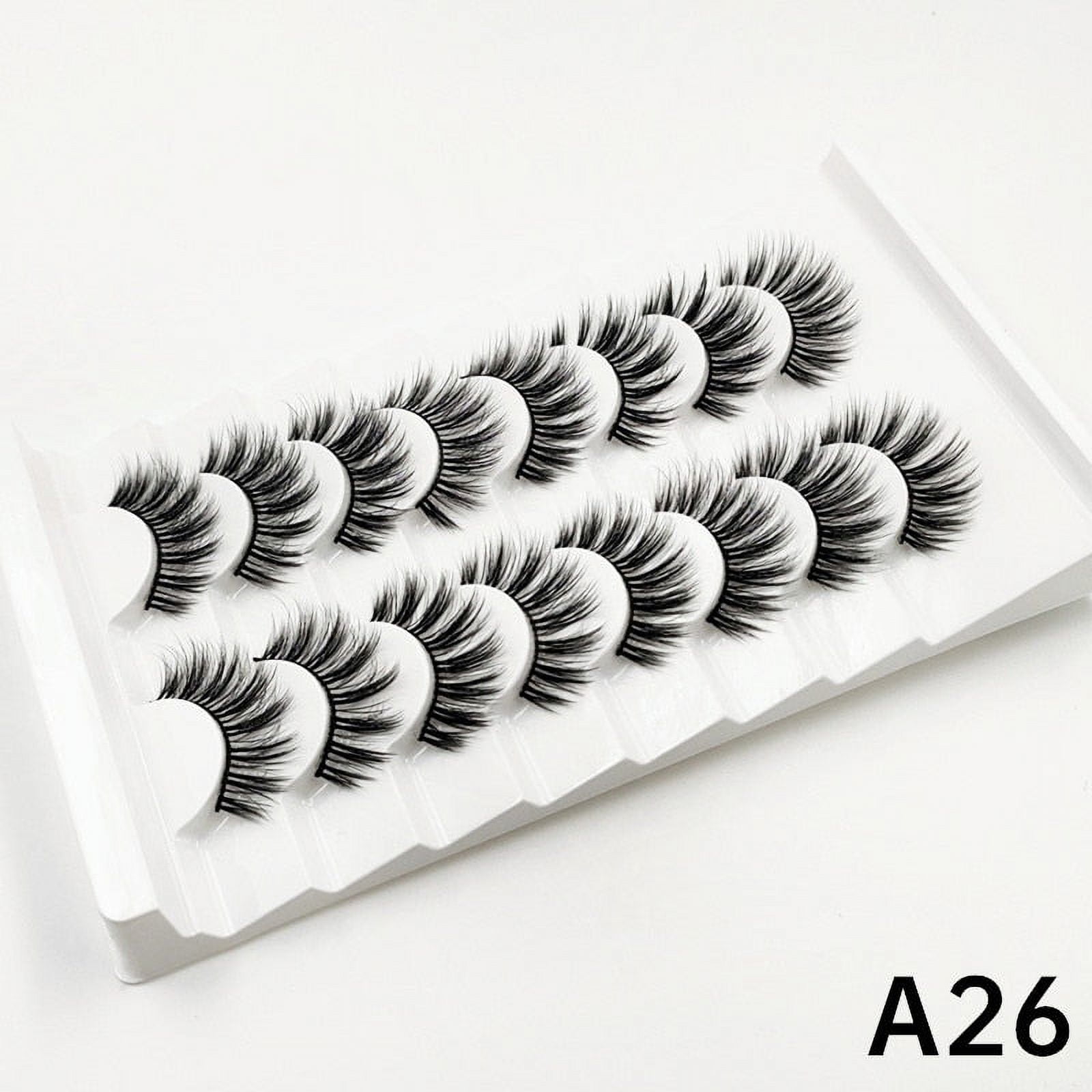 8 Pair 3D Artificial (Natural Looking) Long Eyelashes for Women and ...
