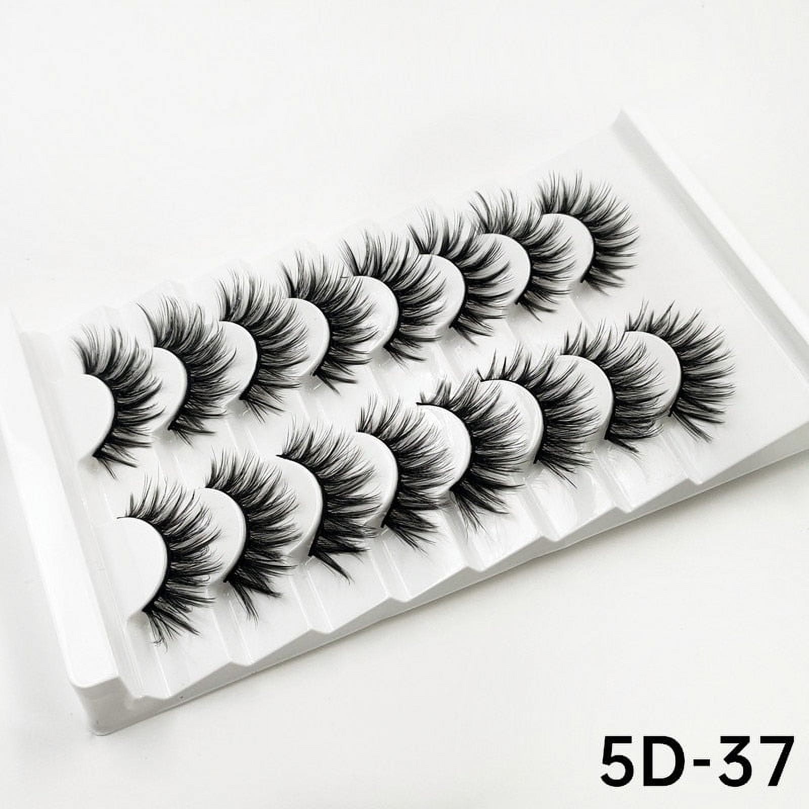 8 Pair 3D Artificial (Natural Looking) Long Eyelashes for Women and ...