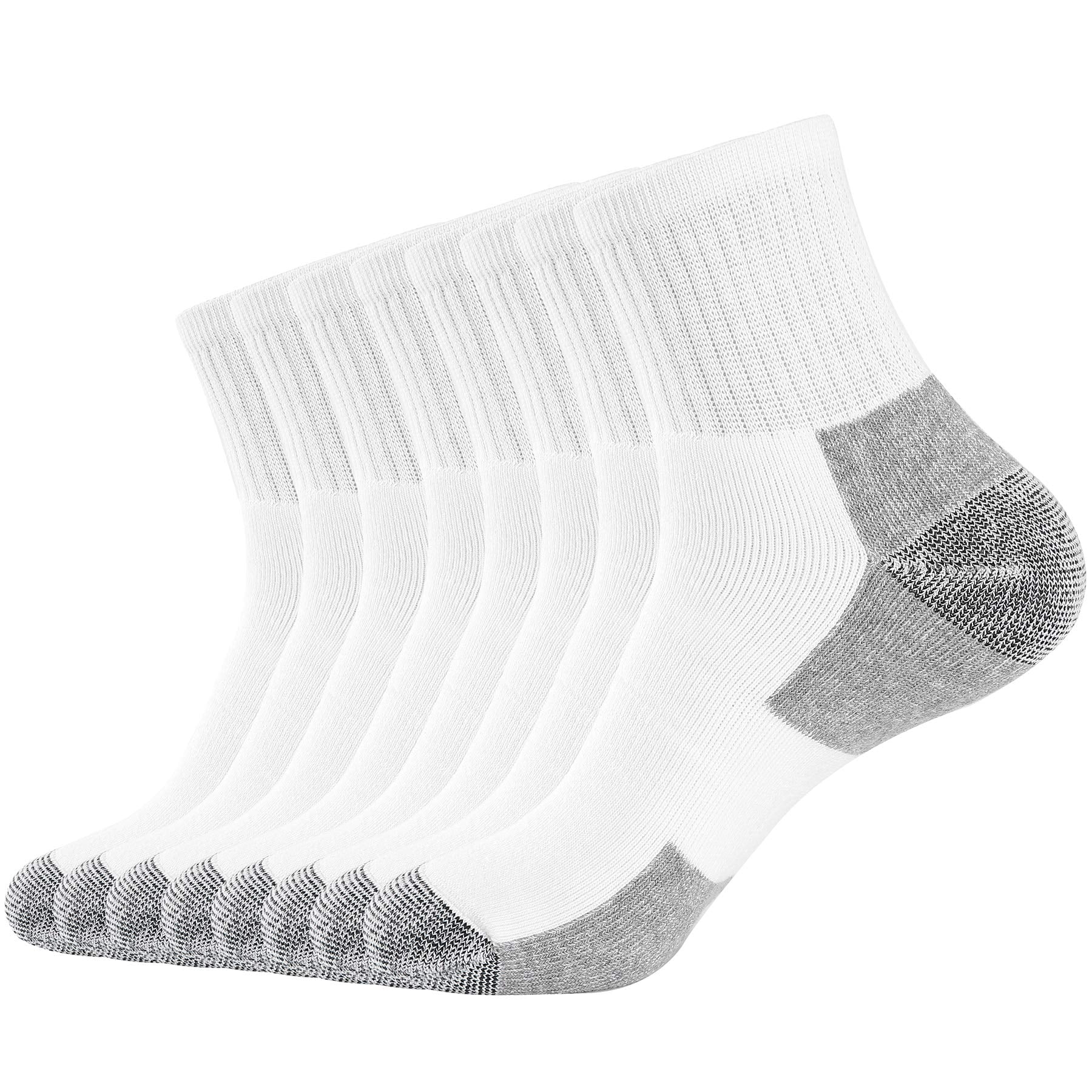 8 Pair A0-white 9-12 Men's Athletic Ankle Socks for Running Work Daily ...