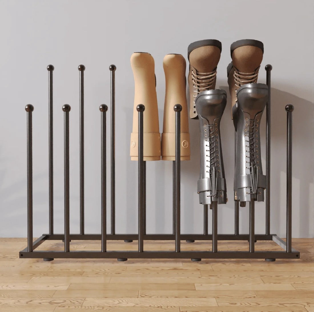 8 Pair Free Standing Metal Boot Rack Organizer - Ideal Storage Solution ...