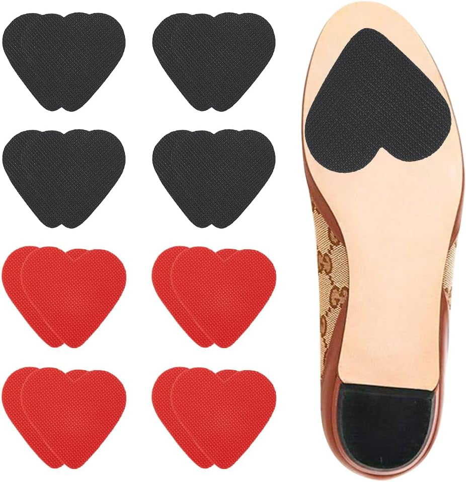 8 Pairs 2 Colors Anti Slip Shoe Grip Stickers Non-Slip Heart Shape Shoe ...