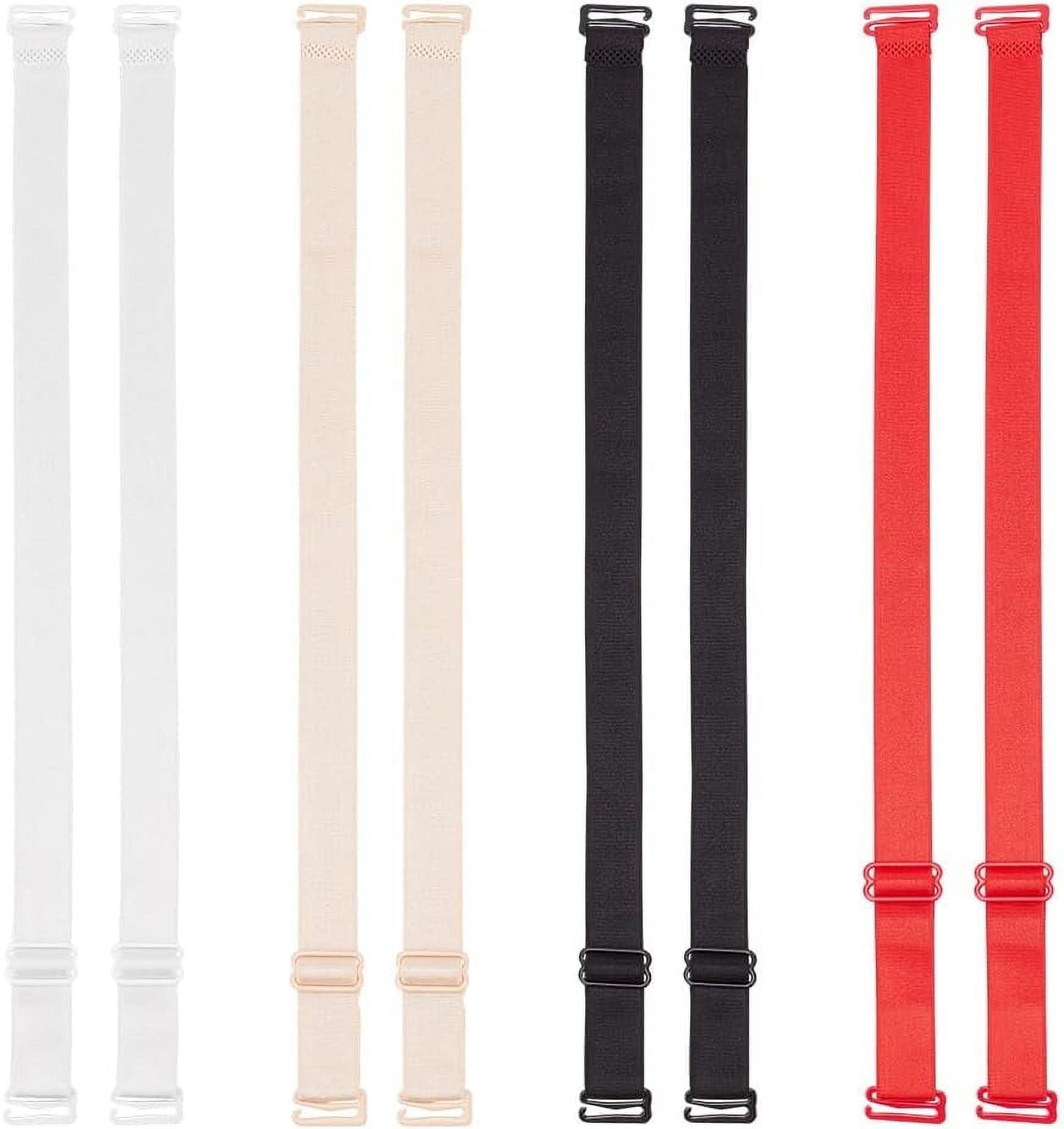 8 Pairs 4 Colors Nylon Bra Straps Adjustable Bra Strap Holder with ...