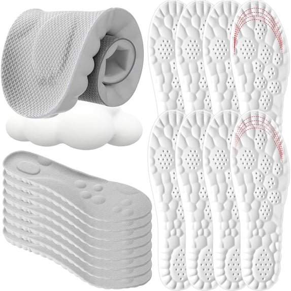 8 Pairs 4D Cloud Insoles for Men & Women | Soft Memory Foam Cushioning ...