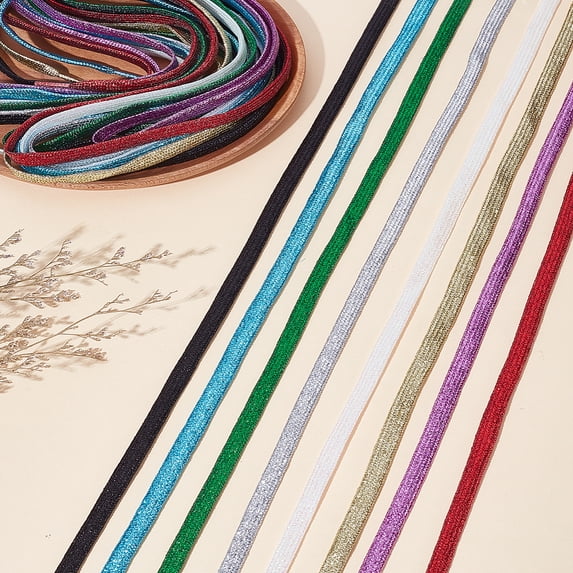 8 Pairs 8 Colors Sparkle Polyester Shoelaces for Shoe Accessories Mixed ...