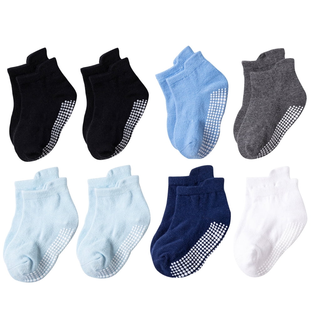 8 Pairs Baby Socks with Grippers, Non Slip Grip Baby Socks for 0-12 ...